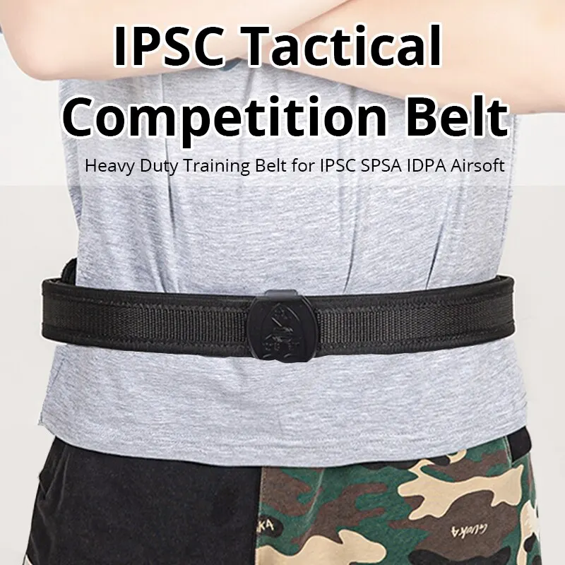 IPSC Tactical Competition Belt Nylon Heavy Duty Training Belt for IPSC SPSA IDPA Airsoft Outdoor ...