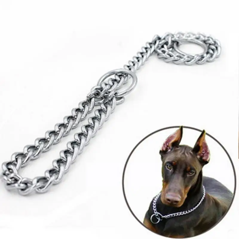 4Size-Adjustable-Metal-Stainless-Steel-Snake-Chain-Dog-Collar-Training ...