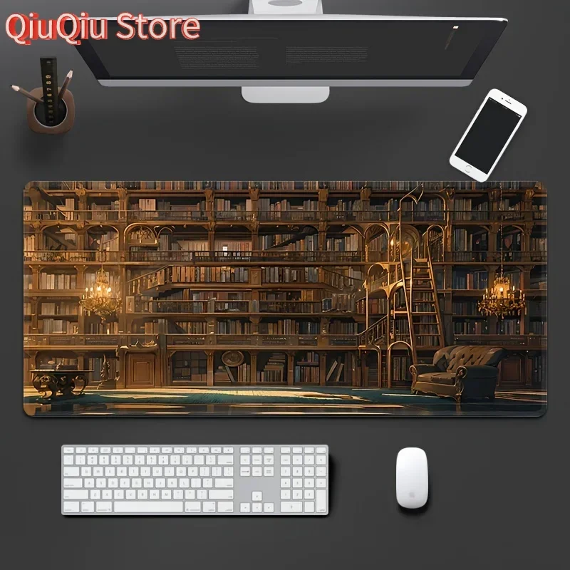 Library Mouse Pad Non-Slip Rubber with Stitched Edges Large Desk Mat ...