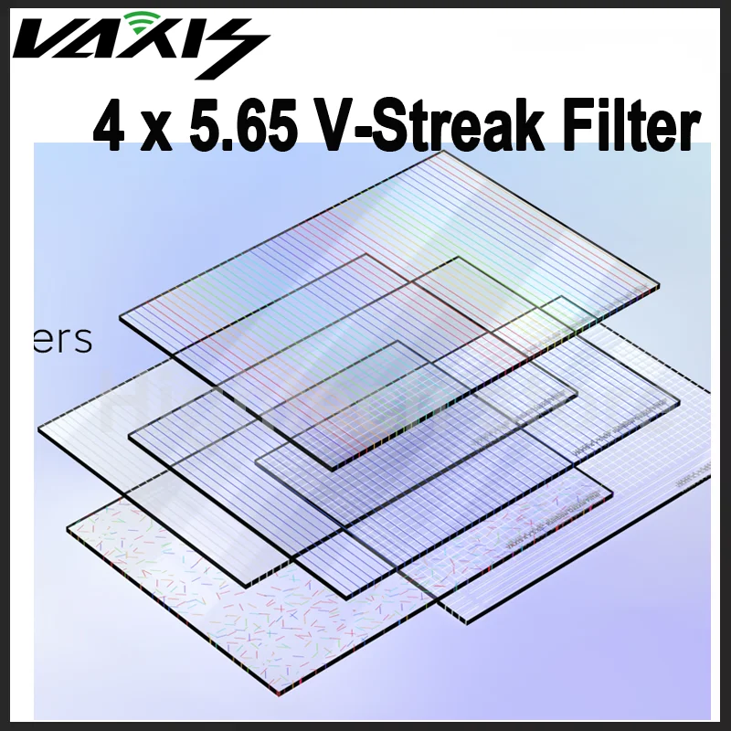 VAXIS VFX 4x5.65" 1, 2, 3 mm Blue V-Streak Filter Constructed From White Glass Optical Clarity ...