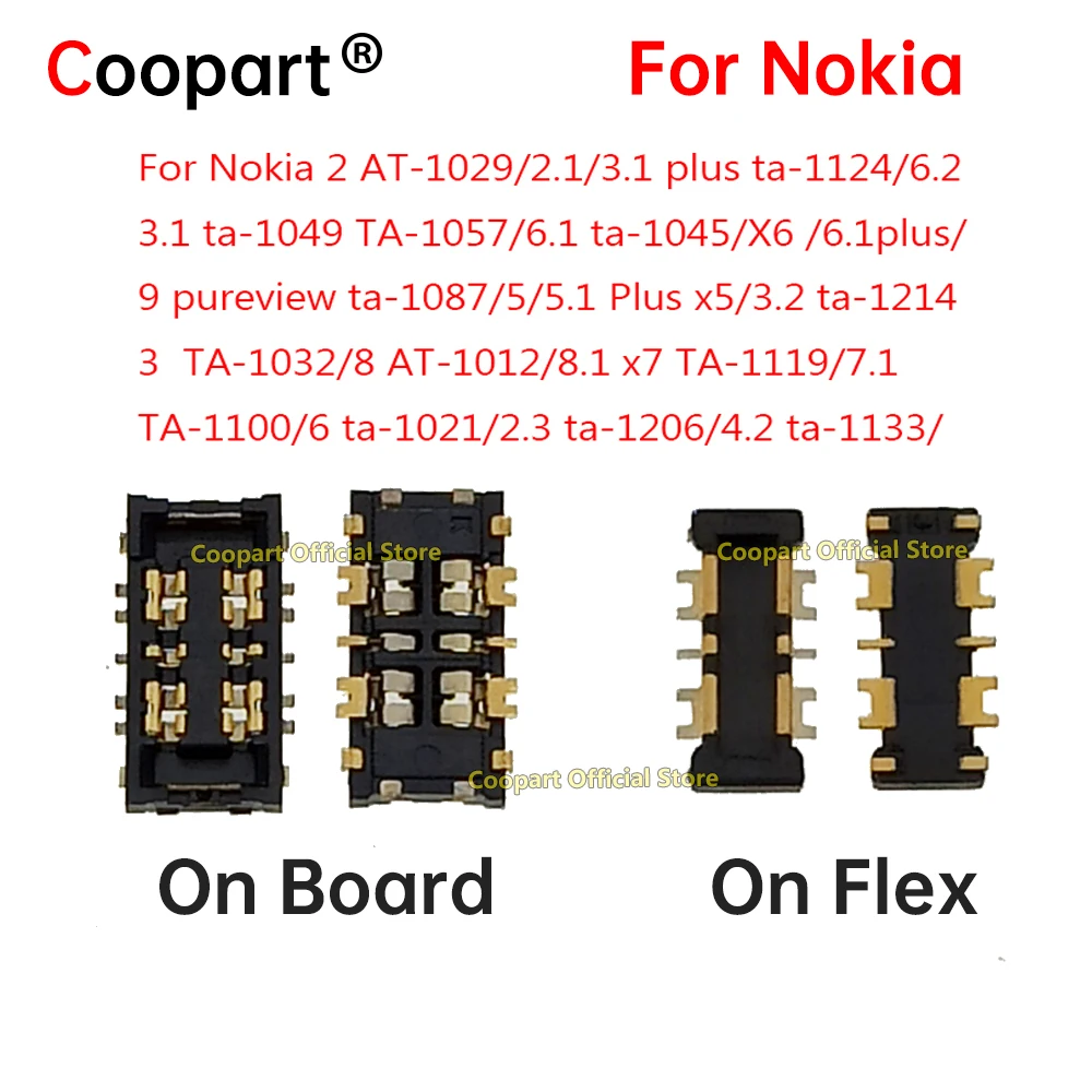 2Pcs-Inner-Battery-FPC-Connector-On-The-Motherboard-Flex-For-Nokia-2-AT ...
