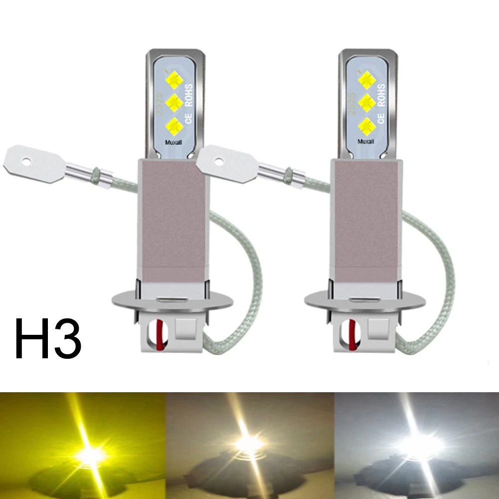 2Pcs H1 H3 H4 H7 Led Car Headlights 880 881 9005 9006 H6 H11 Bulbs 5 Kinds Of Color High Beam ...