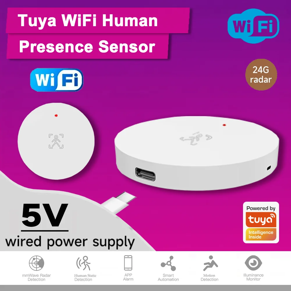 Tuya WiFi Human Presence Sensor 24GHz MmWave Radar Detector Smart Life ...
