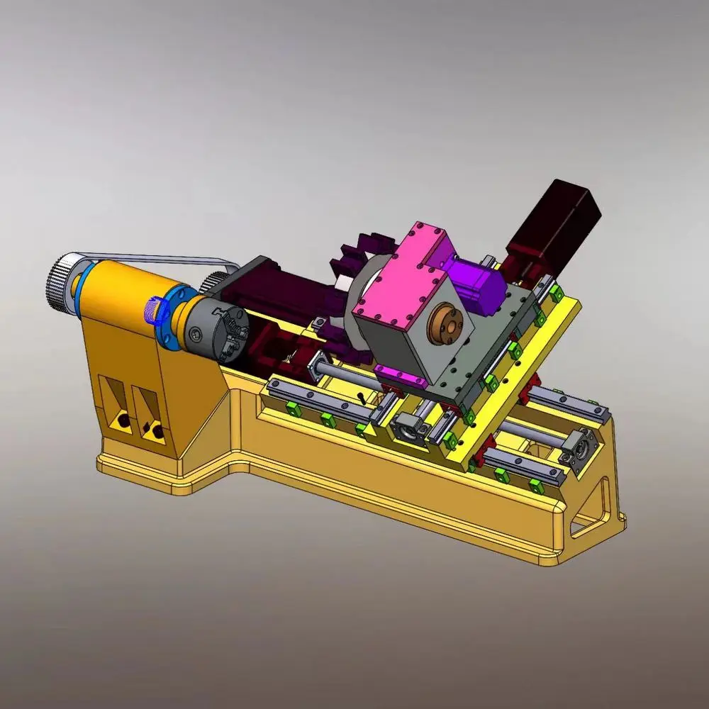 Mini Cnc lathe Machine Slant Diy Homemade Hot Sale Casting Iron Frame ...