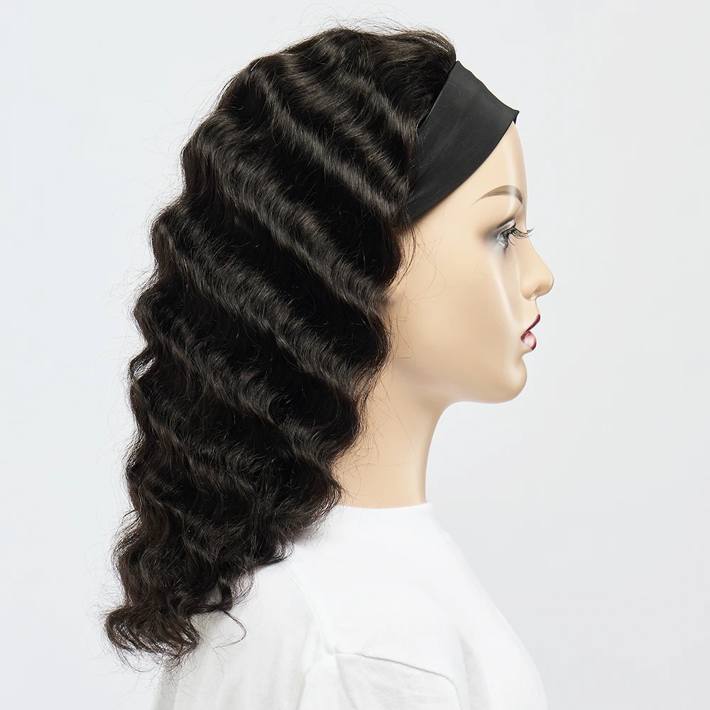 Loose-Deep-Wave-Headband-Wig-Scarf-Wigs-Remy-Brazilian-Human-Hair-Full ...