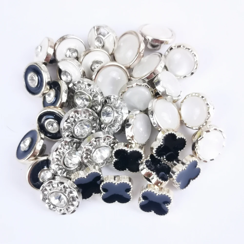 30pcs 10-13.5mm Button Shank Buttons Plastic Button Round DIY Sewing ...