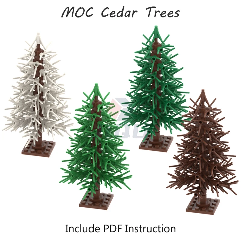 138 PCS Cedar Tree Model Green Scenery Landscape Building Blocks MOC ...
