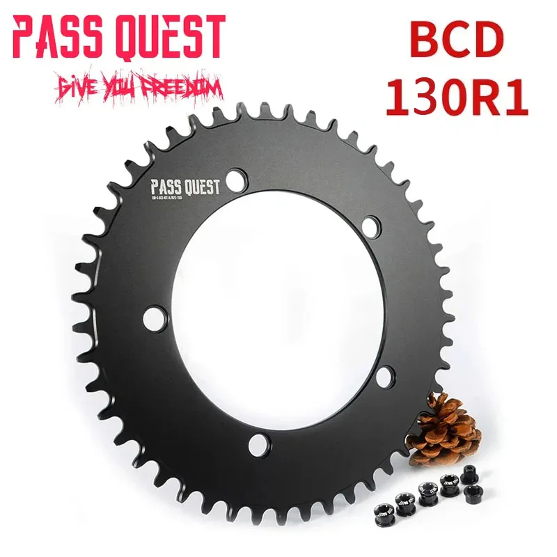 PASS-QUEST-130BCD-chainring-5-Claw-Closed-Disc-Round-Oval-42-44-46-48 ...