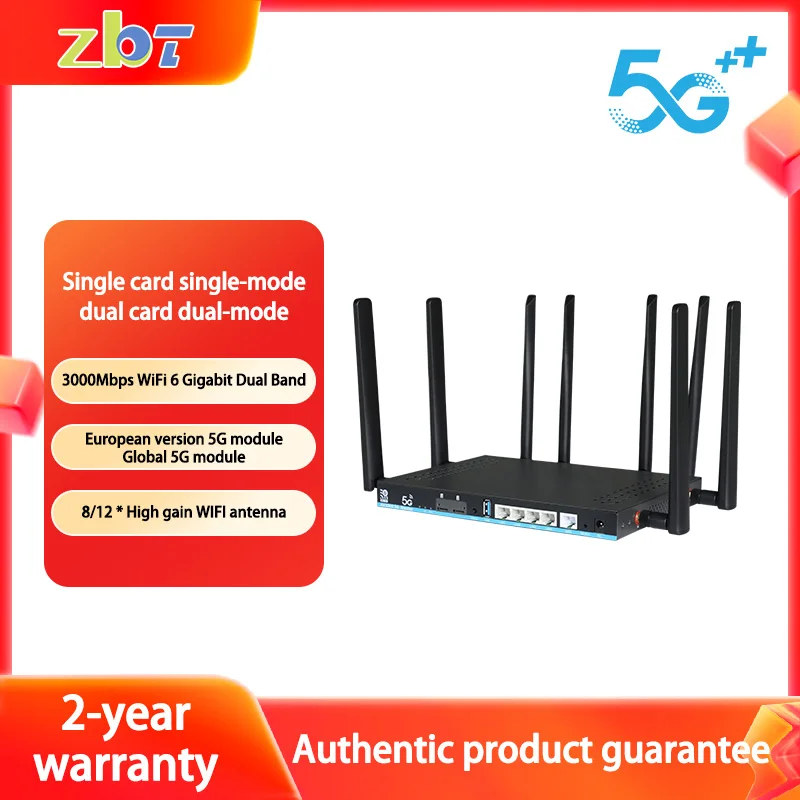 ZBT Dual SIM Card 5G Router 2*SIM Wifi6 3000Mbps Openwrt DDR4 1GB 4*LAN ...