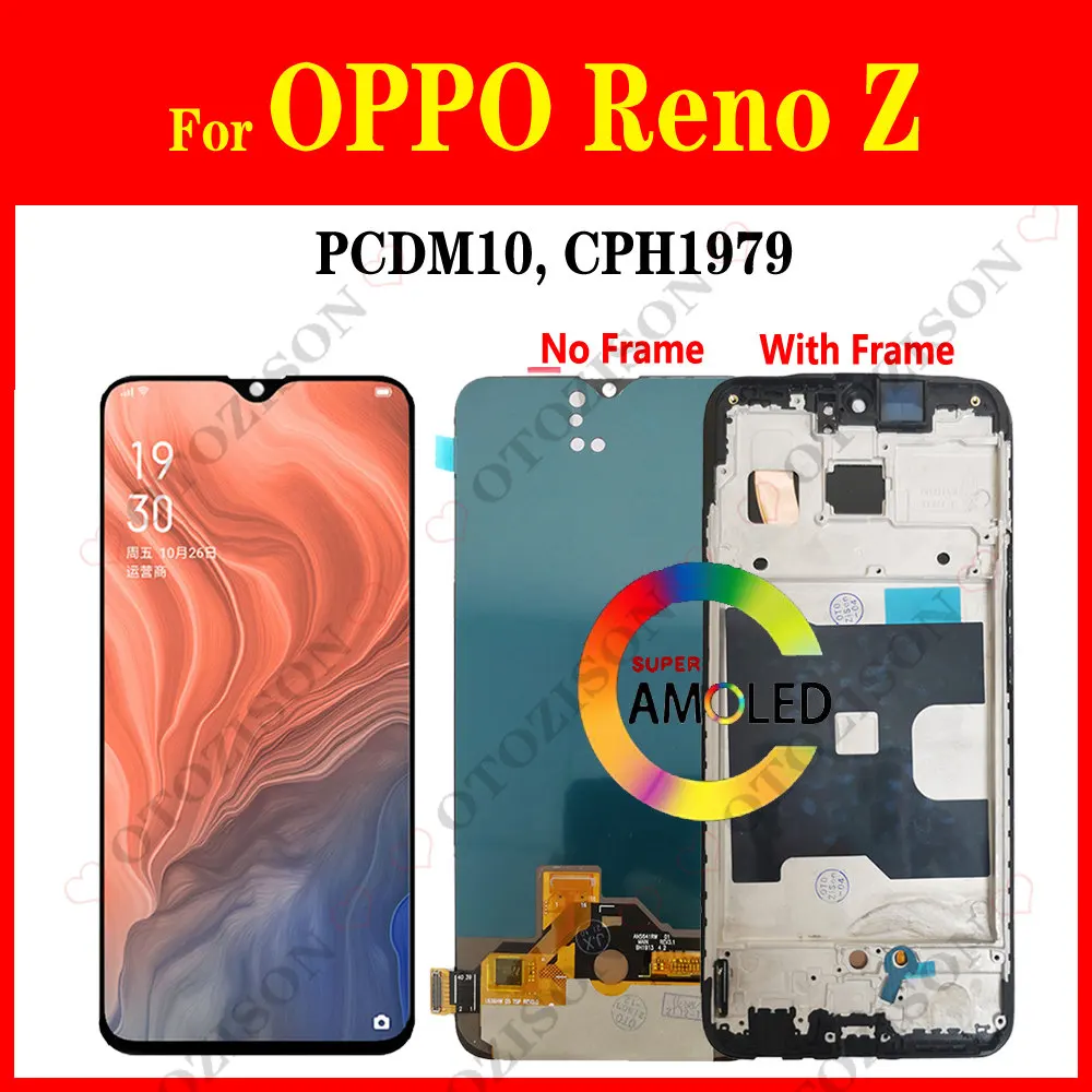 Display For OPPO Reno Z LCD With Frame PCDM10 CPH1979 Screen Touch ...