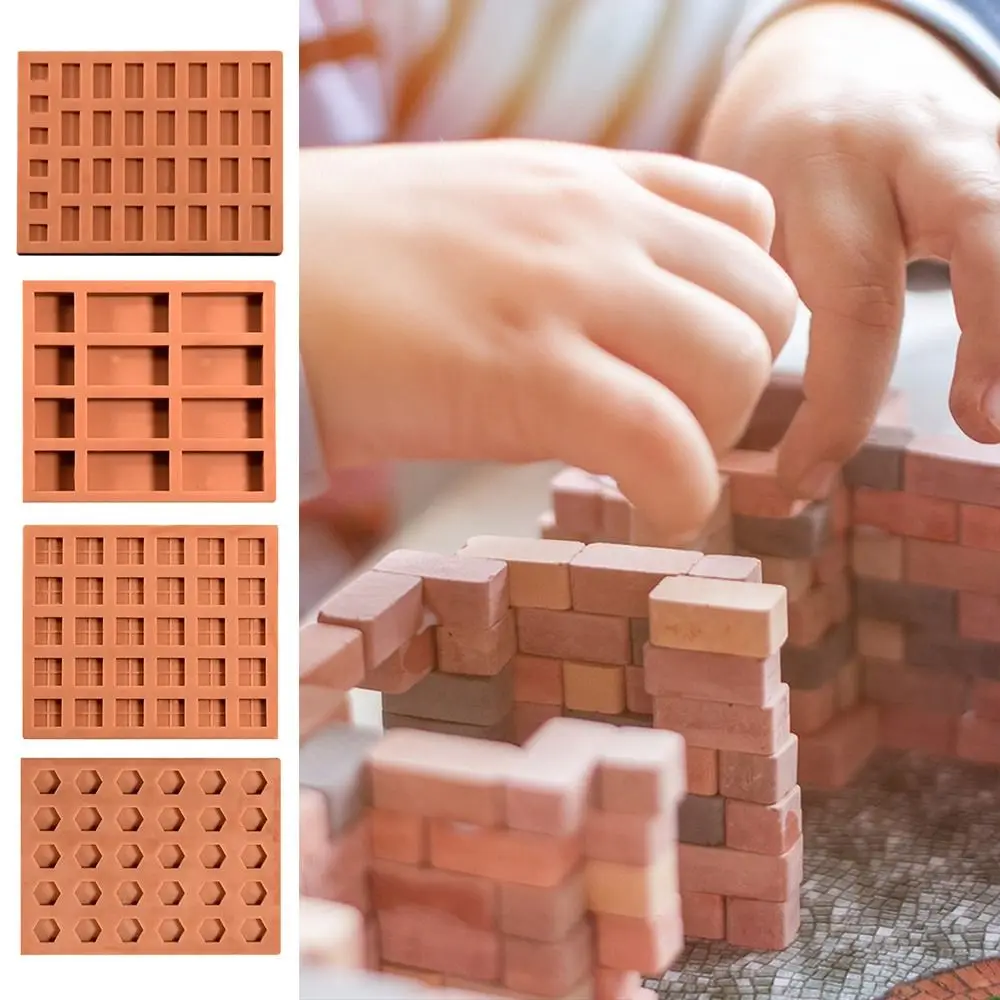 Red Mini Brick Silicone Mold Silicone Construction Material Tile Model ...