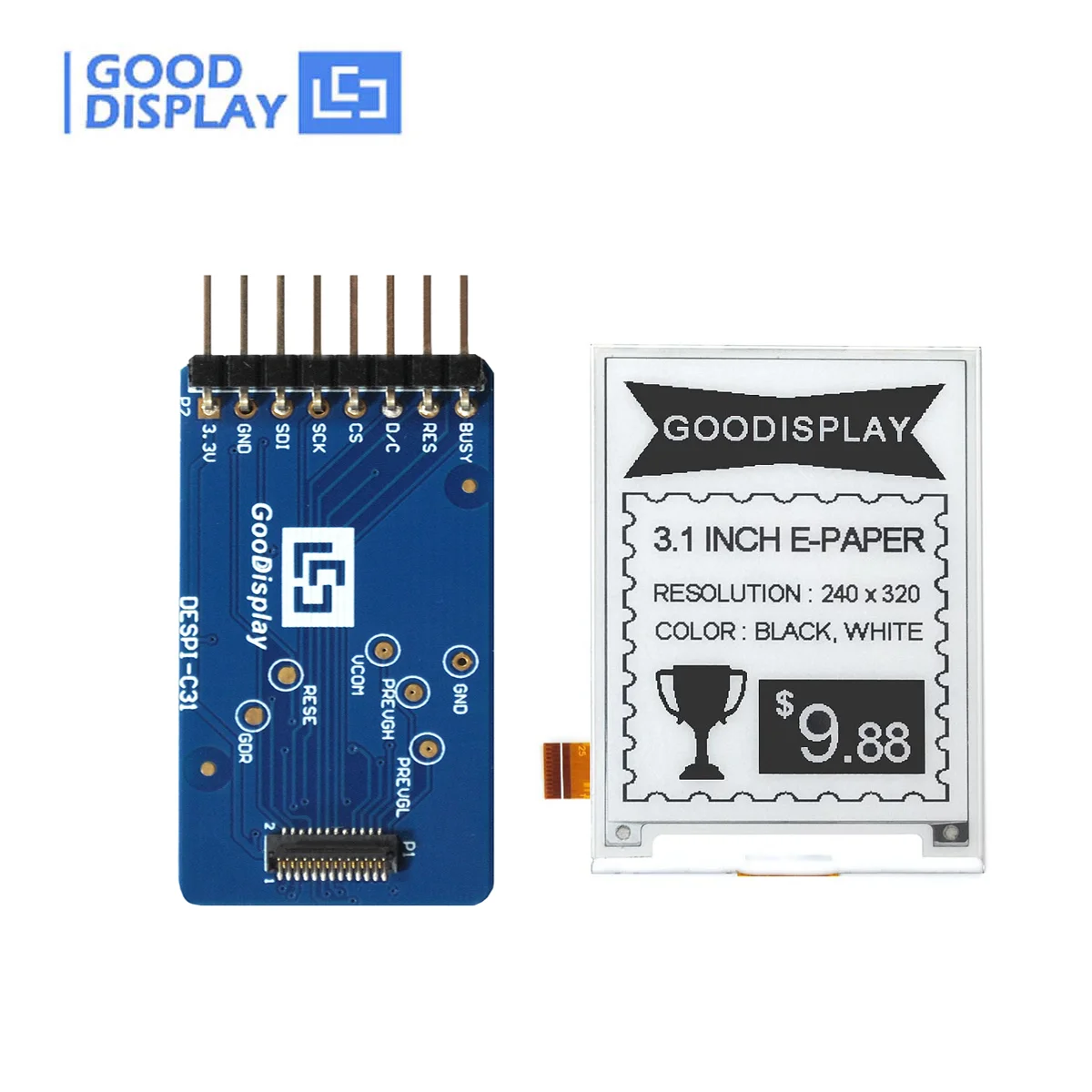 3-1-Inch-SPI-E-Paper-Display-EPD-Panel-Partial-refresh-E-Ink-screen ...