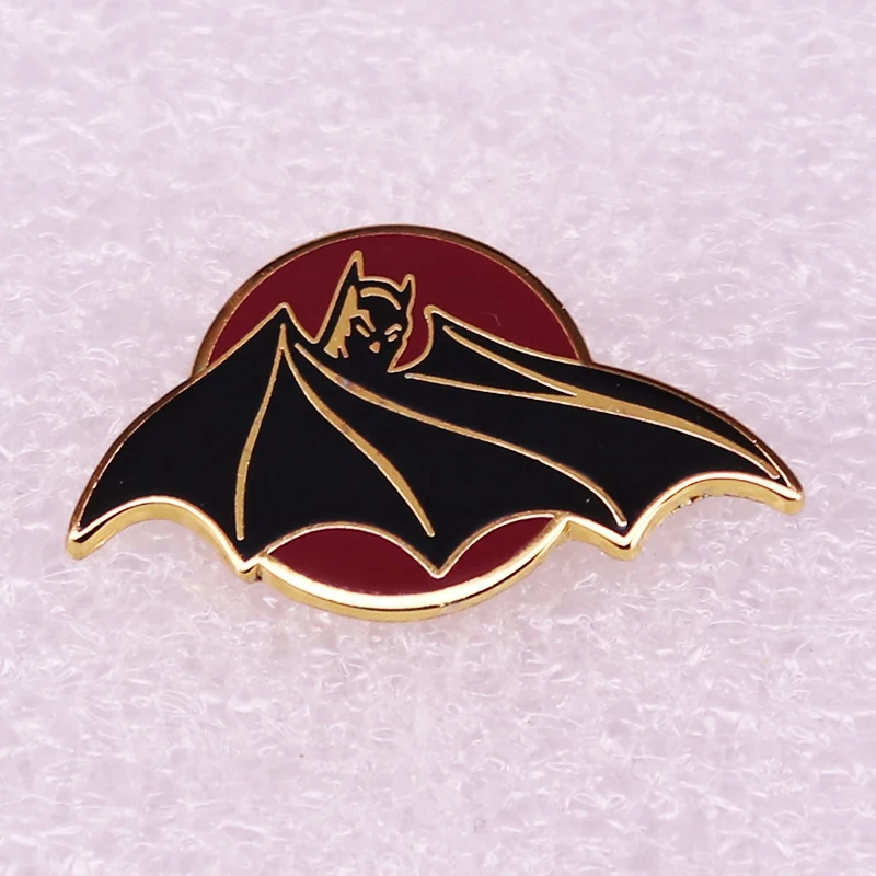 Black Cartoon Bat Enamel Pin Animal Lapel Badge Gift For Man and Women