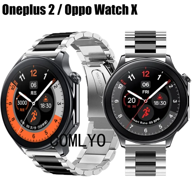 For-Oneplus-watch-2-OPPO-Watch-X-Strap-Stainless-Steel-Metal-Band-Men ...