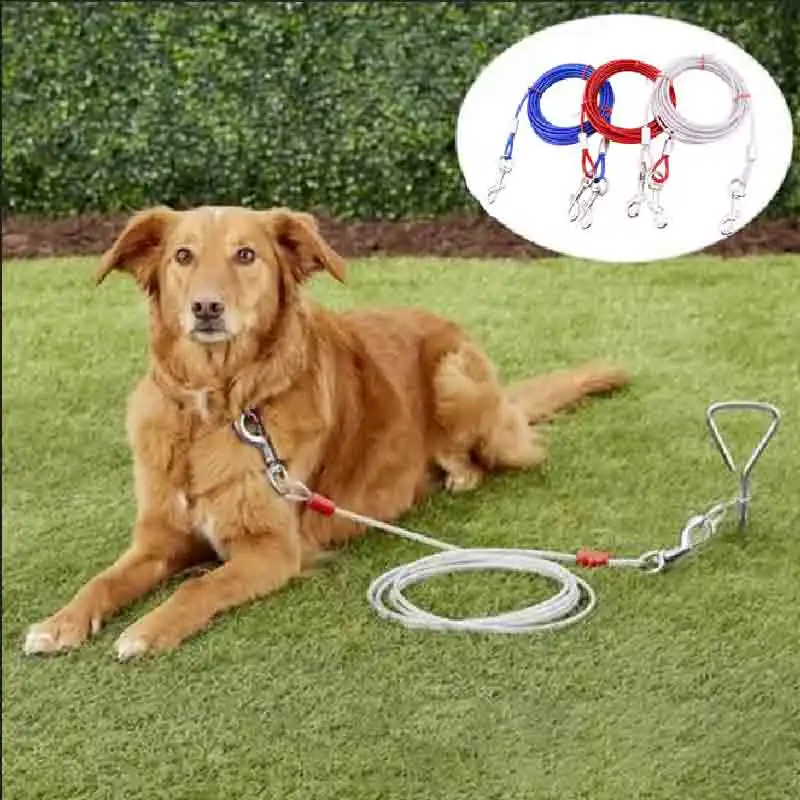3M-Steel-Wire-Pet-Leashes-For-Two-Dogs-3-Colors-Anti-Bite-Tie-Out-Cable ...