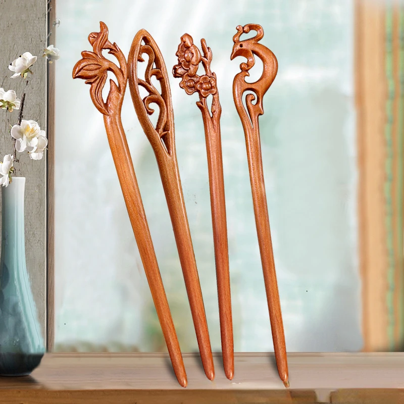 Ancient-Chinese-Style-Hairpin-Classical-Retro-Peach-Wood-Hairpin ...