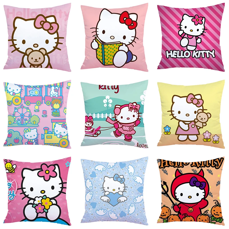 Funda de almohada Kawaii Sanrio con estampado de Hello Kitty para ...