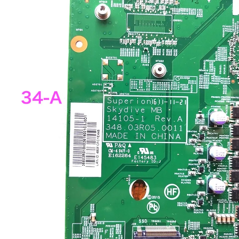 HP 34-A AIO Motherboard 810716-602 810716-002 810716-601 14105-1 ...
