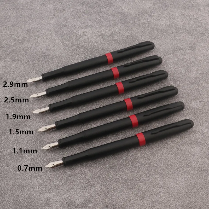 6pc Parallel Calligraphy Fountain Pen Matte Black Ink Pen Gothic Arabic ...