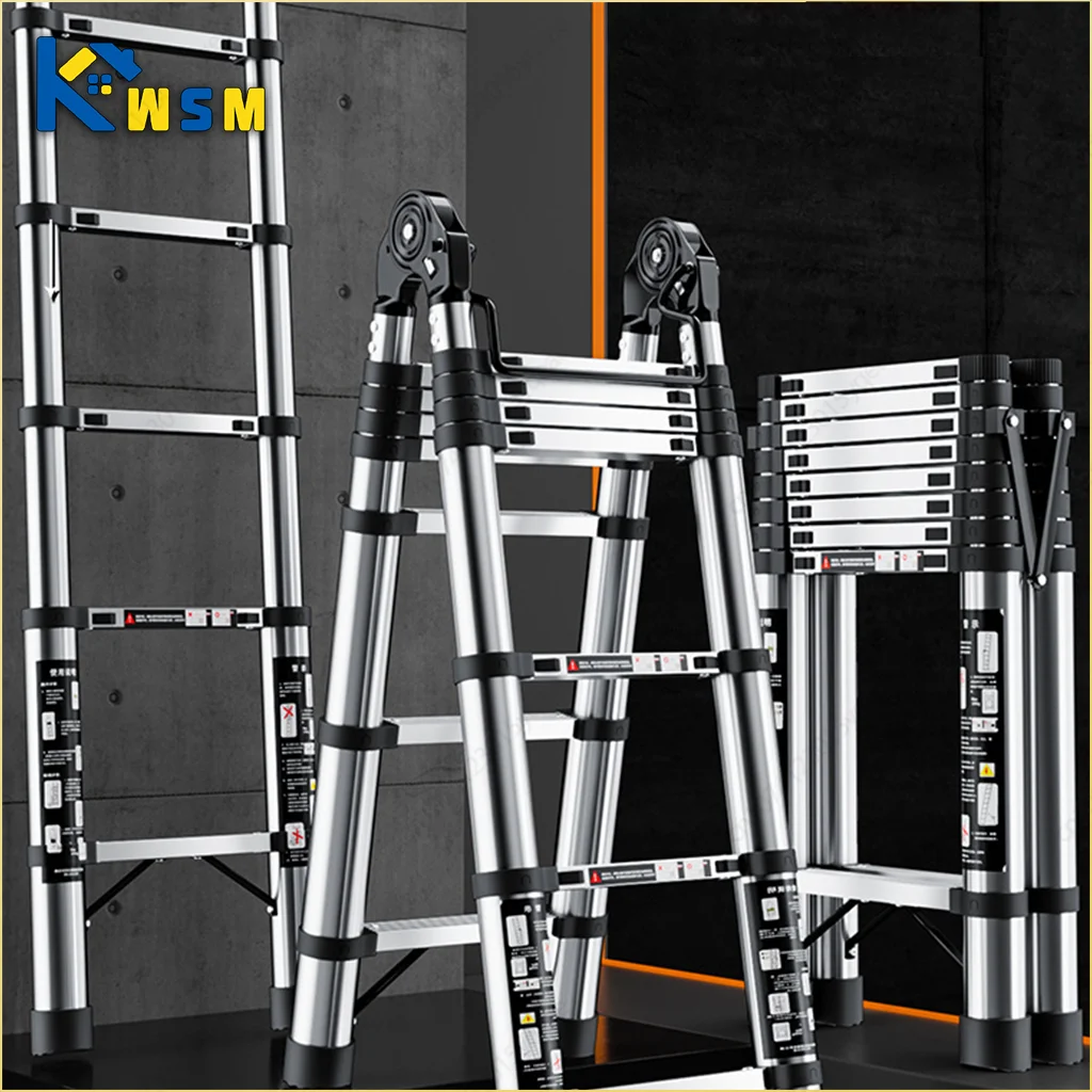 Stainless-Steel-Telescopic-Ladder-Multi-Home-Use-Herringbone-Ladder ...