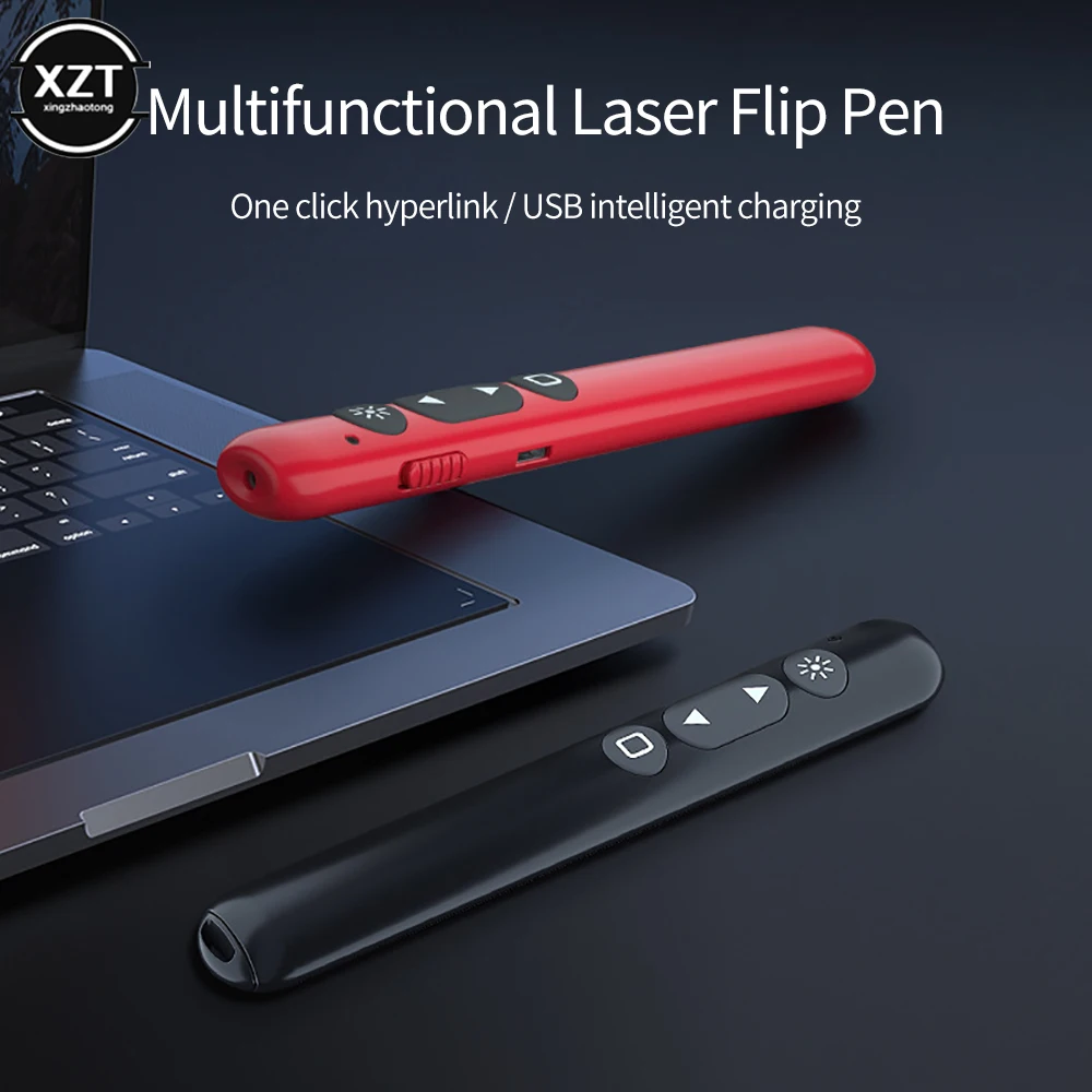 New-Presenter-with-Laser-Pointer-Wireless-PPT-Page-Turner-USB-Pointe ...