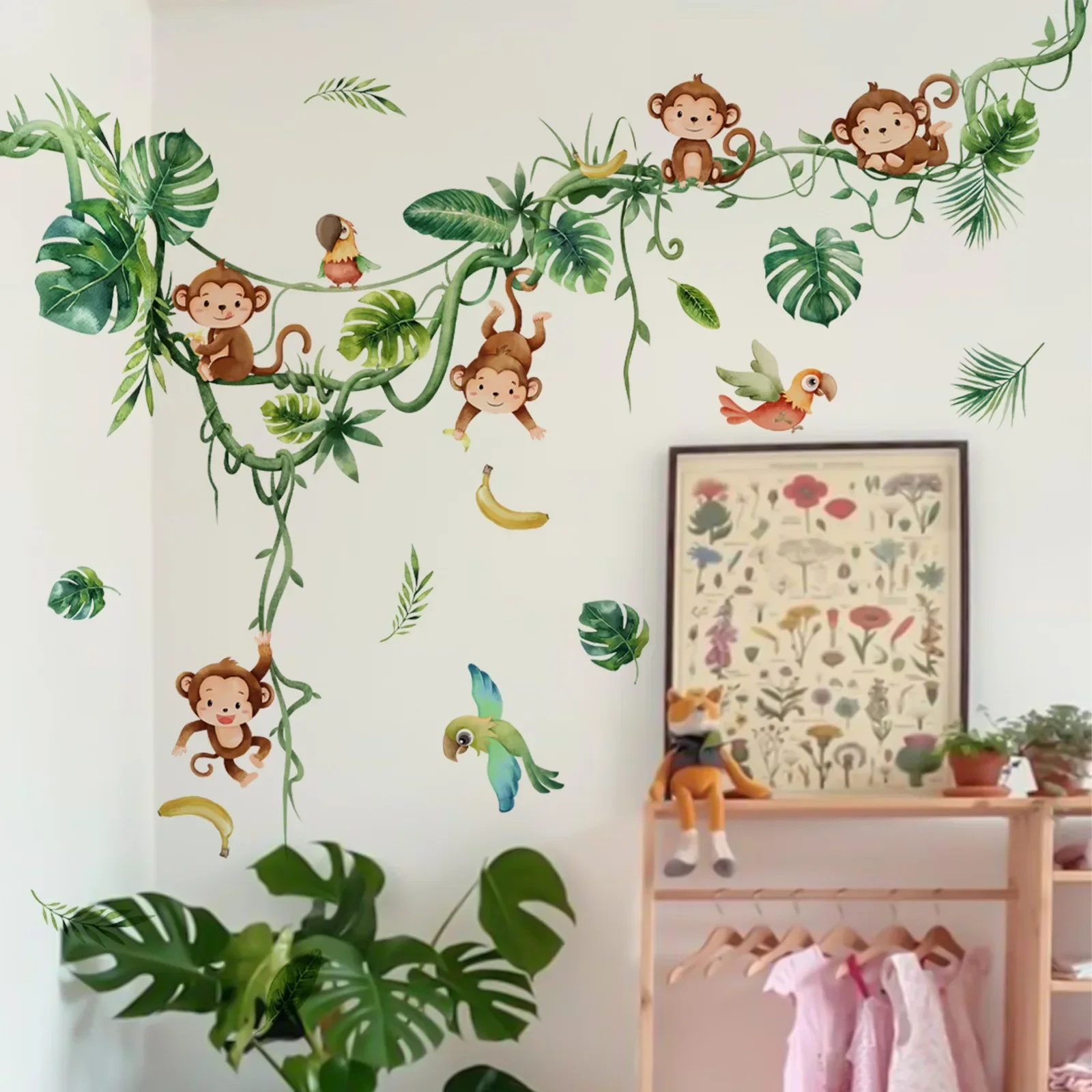 Large-Forest-Animal-Monkey-Wall-Sticker-for-Kids-Rooms-Baby-Bedroom ...