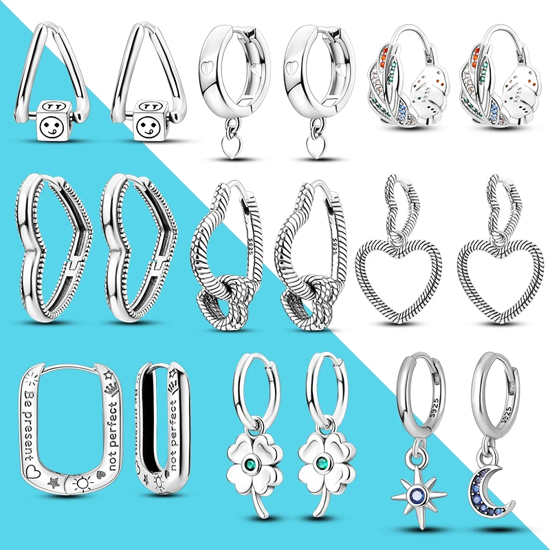 Silver Hoop Earrings 925 Sterling Silver | Sterling Silver 925 Jewelry Earrings - Hoop Earrings ...