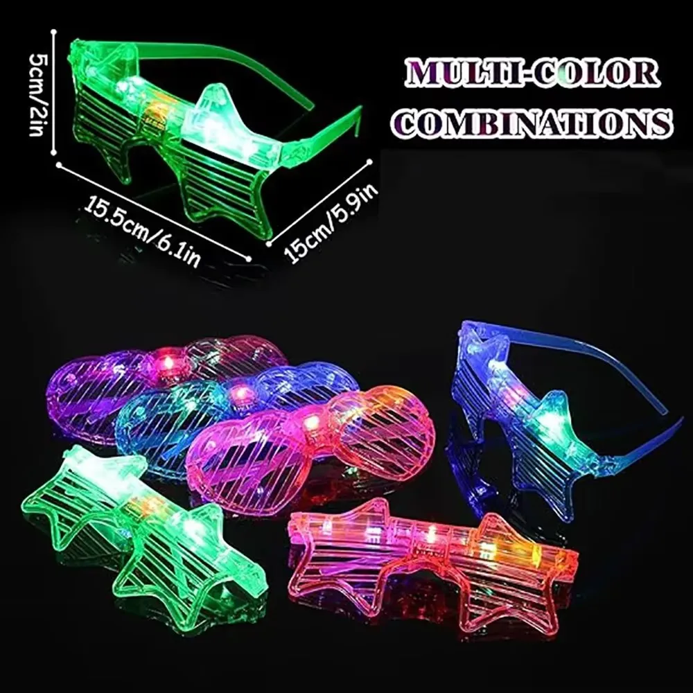 10-50Pcs-Glow-in-the-Dark-LED-Eyeglasses-Neon-Colors-Blinds-Lampshade ...