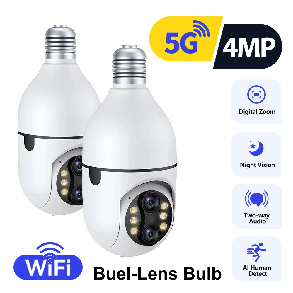 4MP-Light-Blub-Security-Camera-Smart-360-WiFi-Camera-Remote-Motion ...