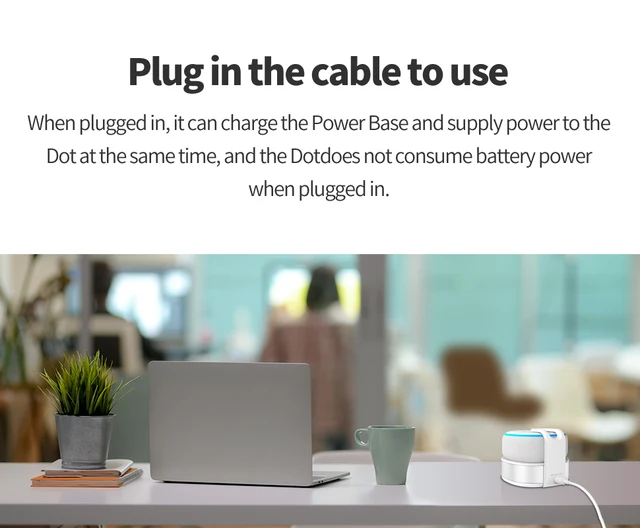 Battery Base For Echo Dot 3rd Gen Battery Base Portable Charger Power