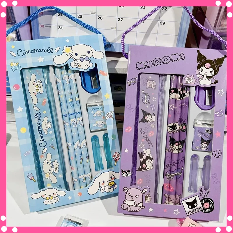 Sanrio-Hello-Kitty-8PCS-Stationery-Set-Pencils-Erasers-Rulers-Cartoon ...