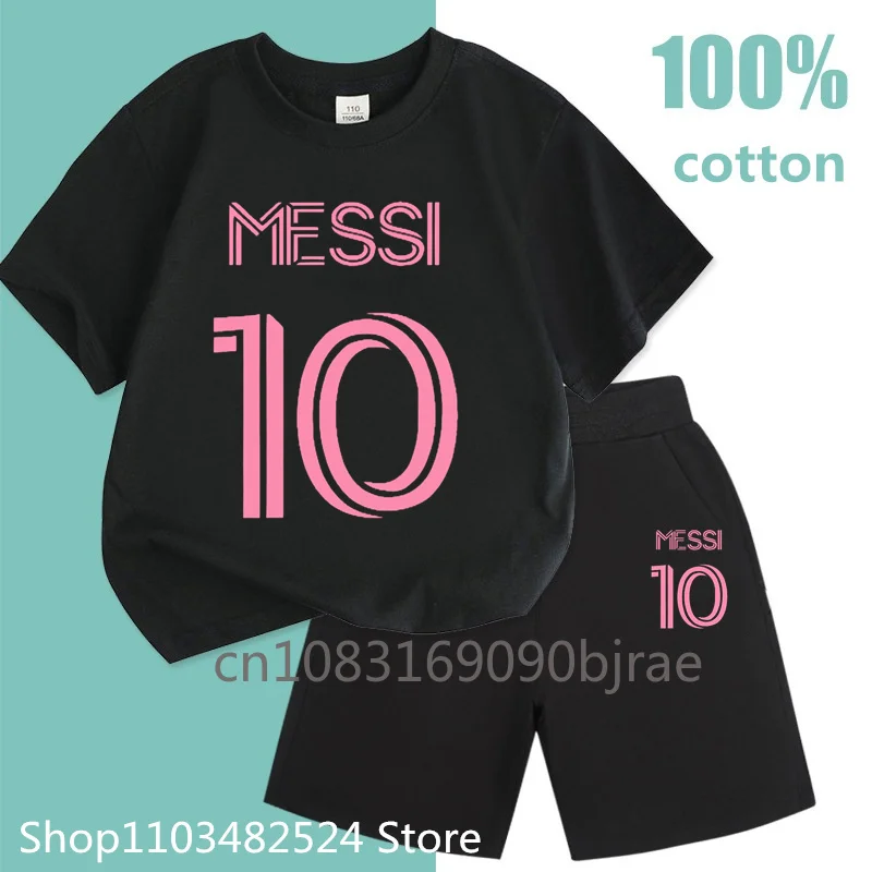 Messi-10-letras-com-estampa-infantil-manga-curta-gola-redonda-roupas-de ...