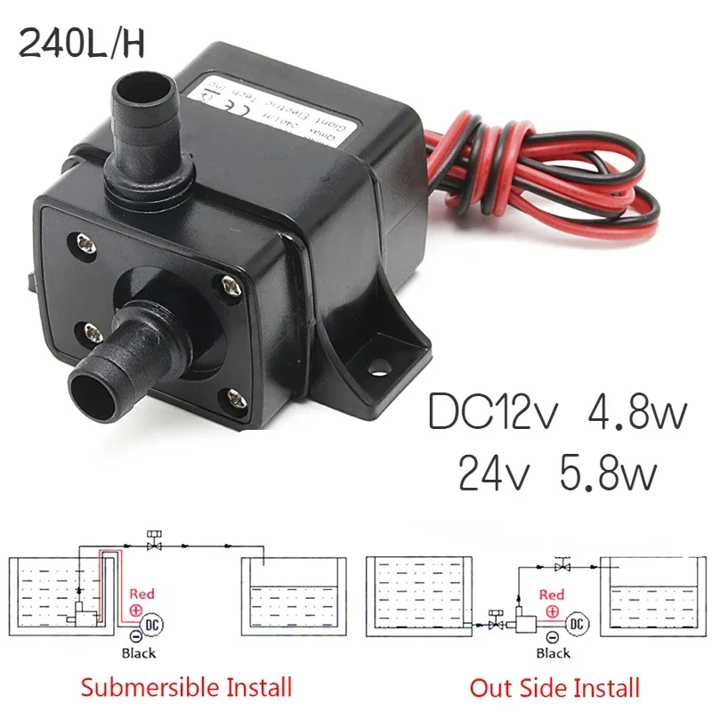 Mini DC12V 240L/H Brushless Motor Submersible Pump 12v 4.8w 24v 5.8w ...