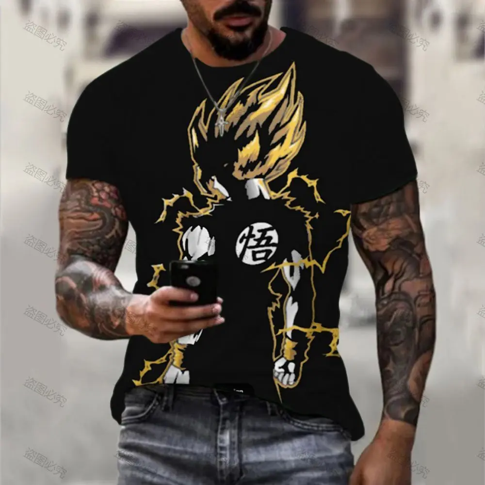 Camiseta estampada estilo Goku Harajuku para hombre, ropa Y2k de Dragon ...