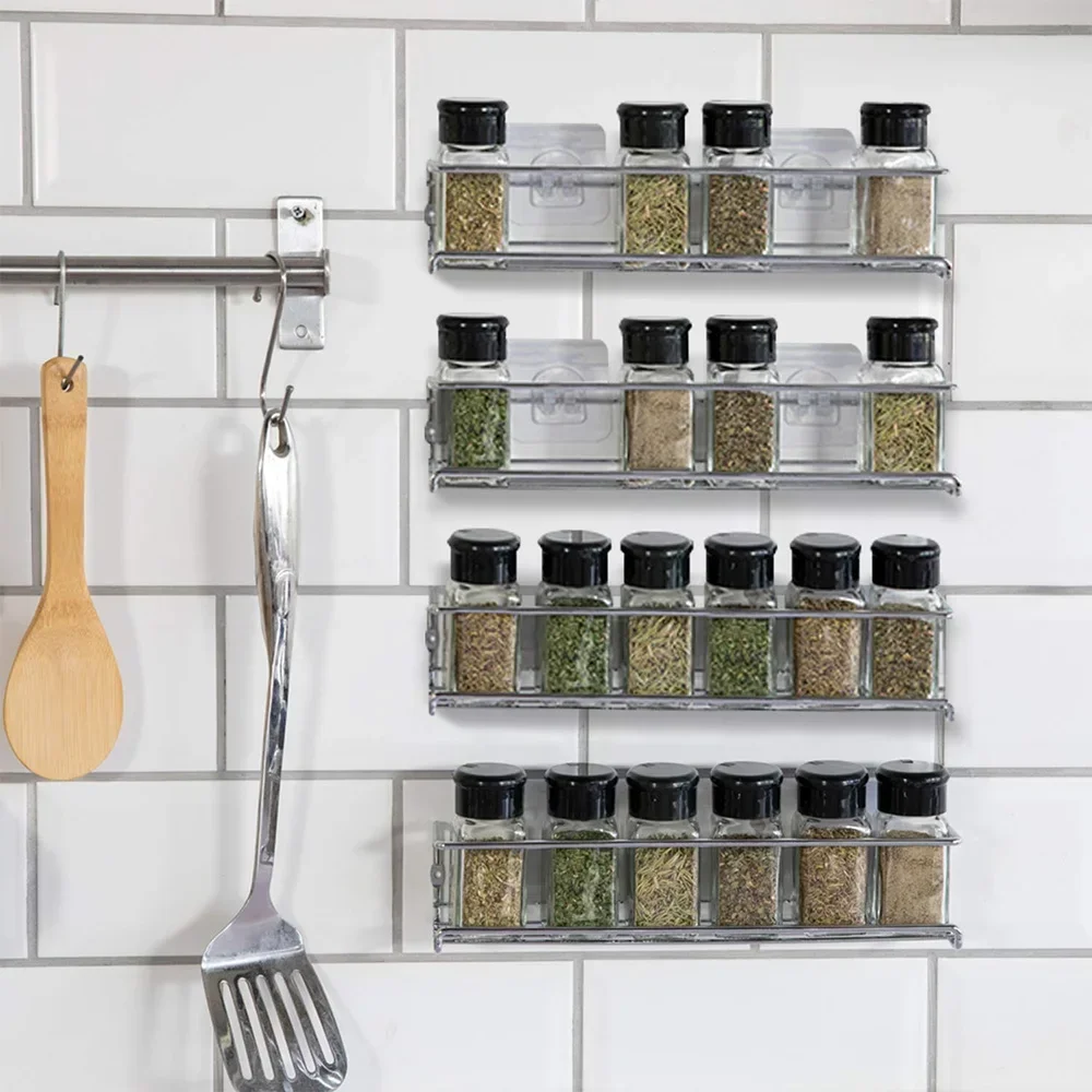 1-2PCS-Wall-Mount-Spice-Rack-Metal-Spice-Storage-Rack-Spice-Jar-Rack ...