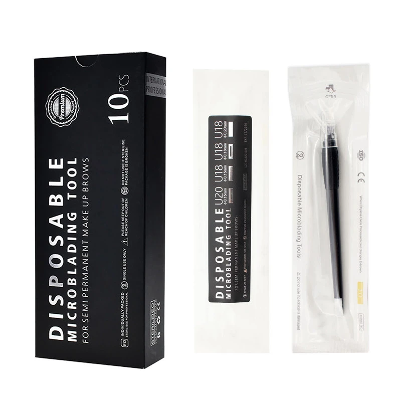 Selling 10pcs 0.15mm 18U Disposable Microblading Pen Semi permanent ...