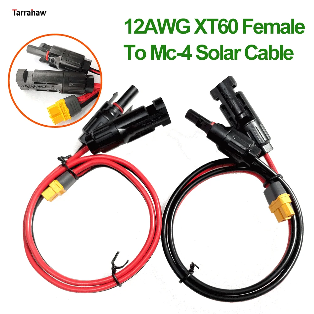 Solar to XT60 Charge Extension Cable 12AWG Compatible with Mc-4 to XT60 ...