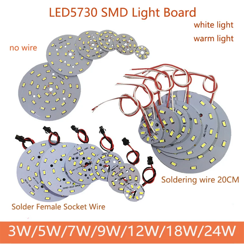 Hight Brightness SMD5730 LED PCB Light Source Round Aluminum Lamp Plate ...