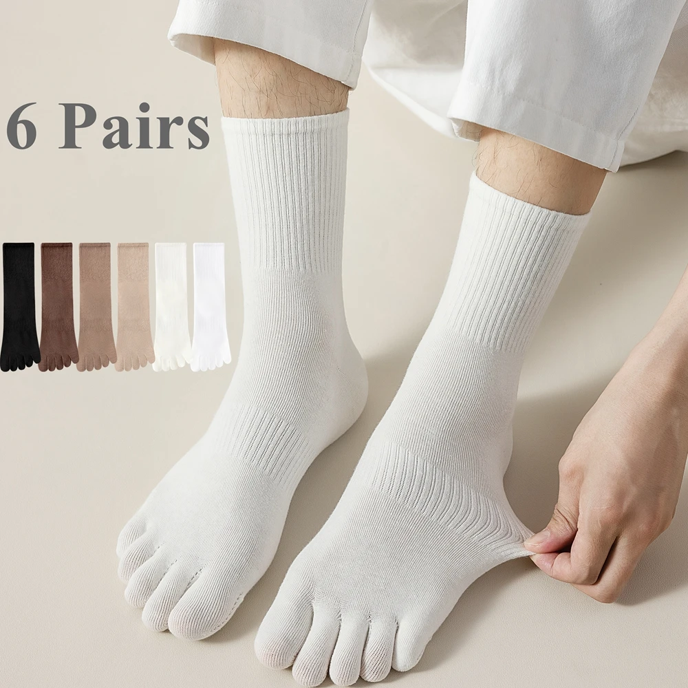 6-Pairs-Men-Socks-with-Separate-Fingers-Cotton-Toe-Socks-Five-Finger ...