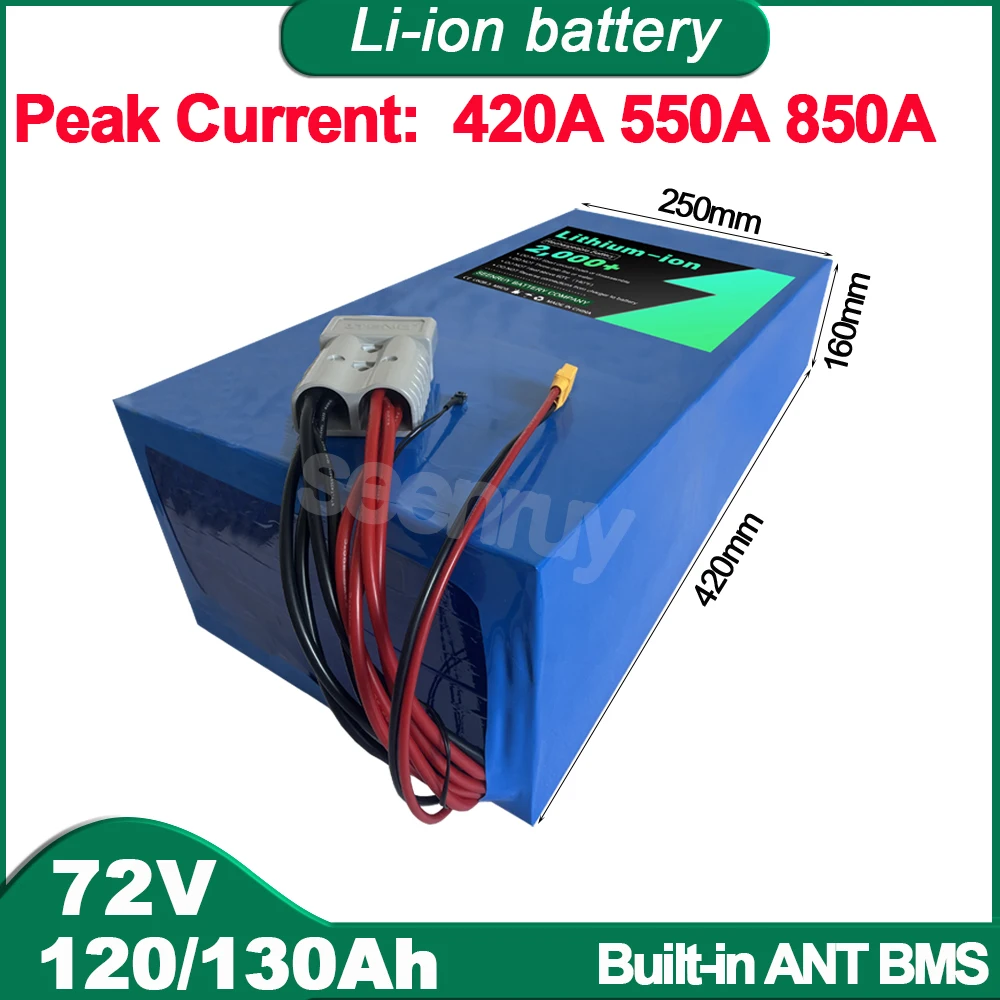 72V 120Ah 130Ah Li-ion With Charger 170A 230A 340A Lithium Polymer ...