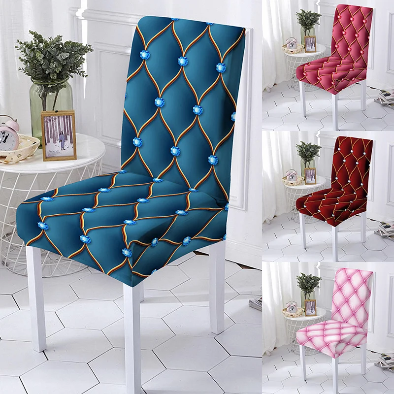 Elastic 3d Print Chair Cover Geometric Spandex Chair Slipcover Strech ...