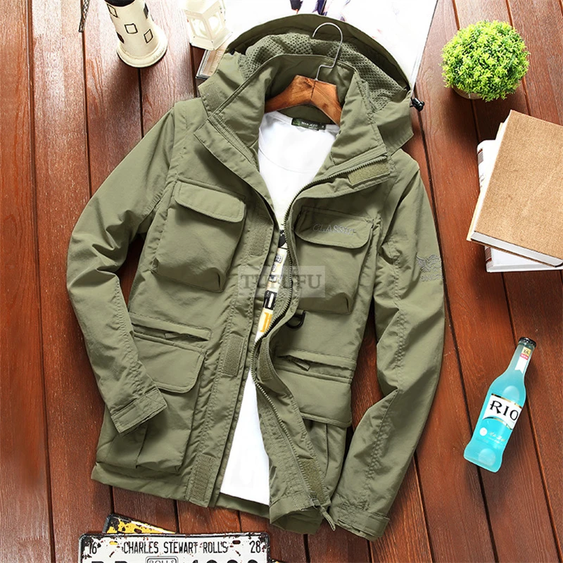 Jacket Men Spring Autumn Hooded Military | Military Style Jackets Men ...