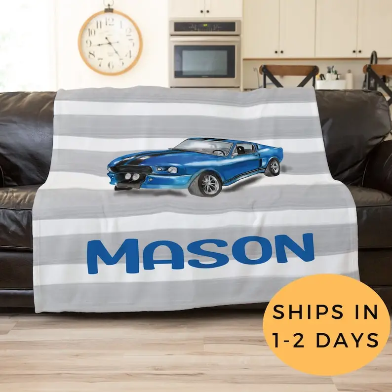Car-Blanket-Custom-Name-Blanket-Personalized-Throw-Blanket-Car-Nursery ...