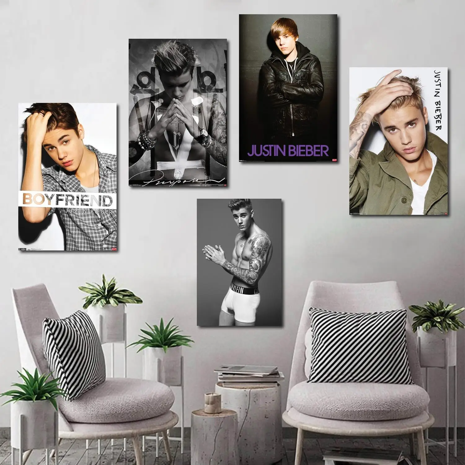 Justin-Bieber-Male-Pop-Singer-poster-Decorative-Painting-24x36-Canvas ...