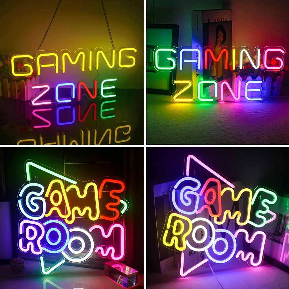 Gaming-Zone-Neon-Sign-Game-Room-Neon-Signs-LED-Colorful-Neon-for-Wall ...