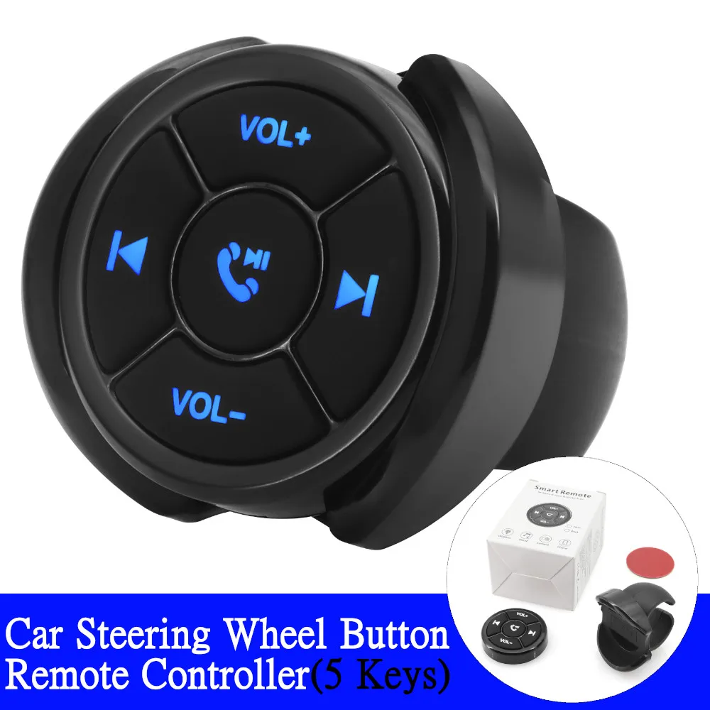 5-Keys-Wireless-Media-Button-Remote-Controller-Car-Motorcycle-Bike ...