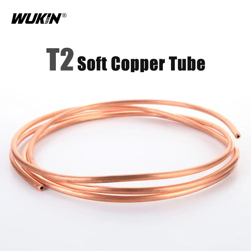 1M Red Copper Coil Soft 99.9% T2 Copper Tube Air Conditioning Oil Water ...