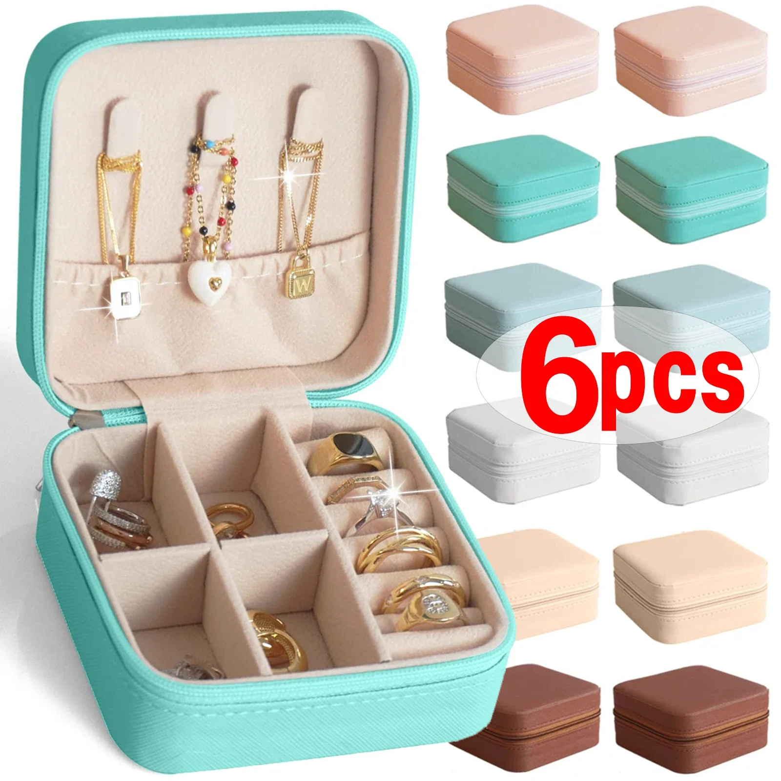 6pcs-Mini-Jewelry-Organizer-Display-Travel-Jewelry-Zipper-Case-Boxes ...