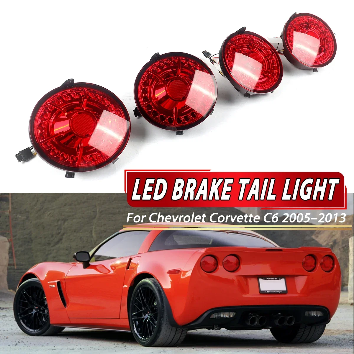 4x-LED-Tail-Light-Assembly-for-Chevrolet-Corvette-C6-Coupe-2005-2013 ...