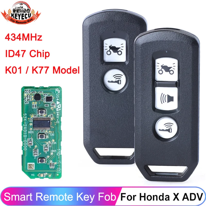 K01 K77 Keyless Remoto Key Fob 434mhz Id47 Para Honda Sh 150 Forza 300 ...